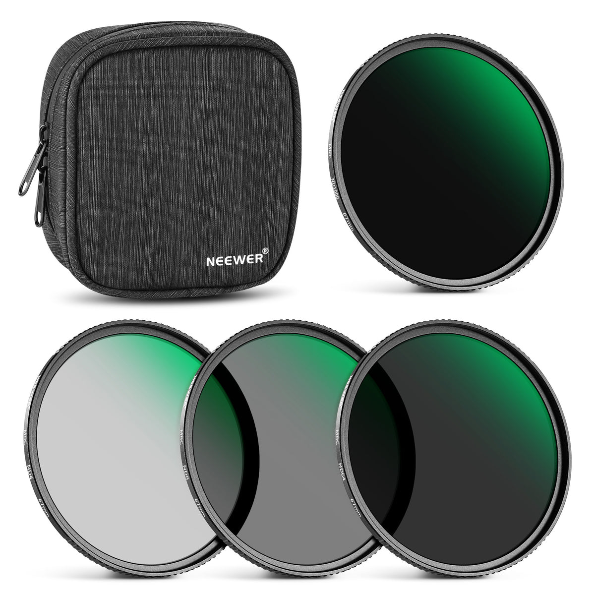 NEEWER 4 Pack ND Lens Filter Set (ND1000+ND64+ND8+ND4)