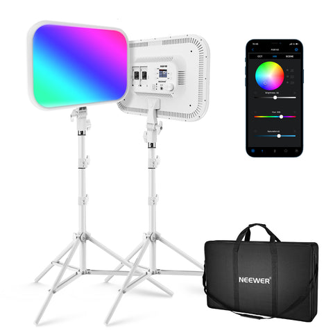NEEWER 2 Packs RGB168 18.3 Inches LED Panel Video Light - NEEWER