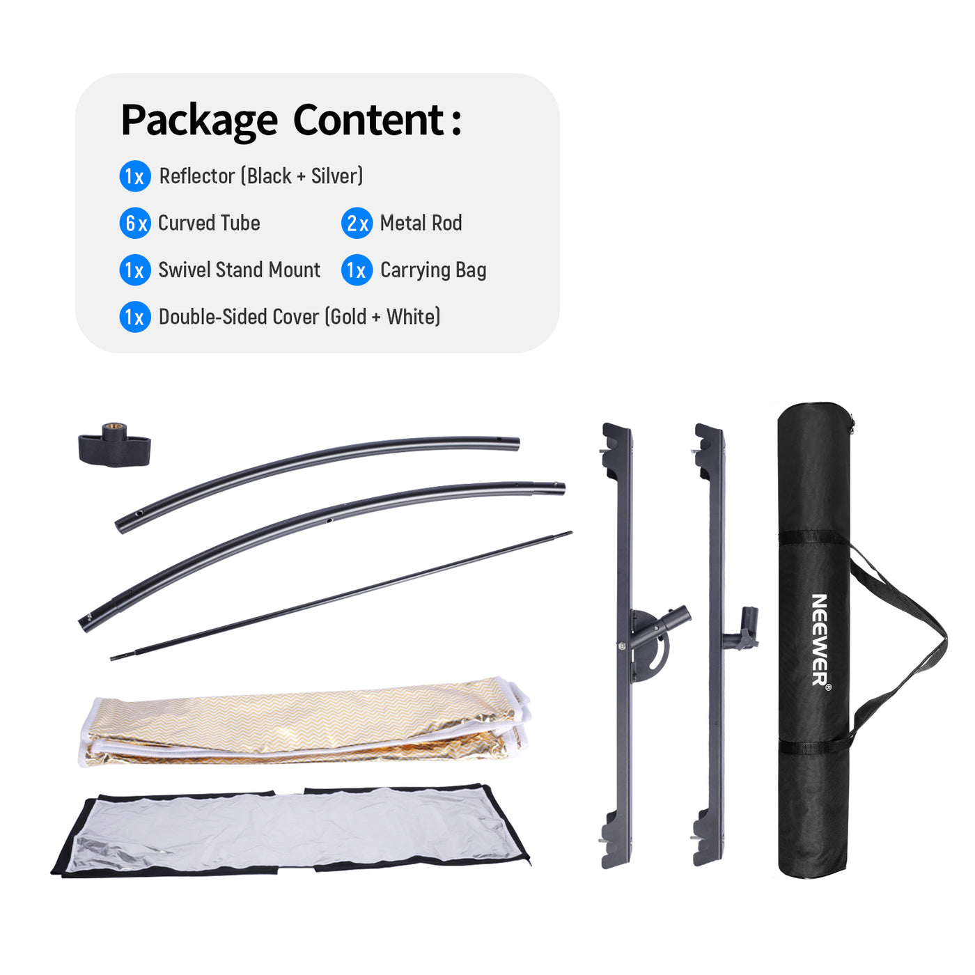 NEEWER 39″×18″ Clamshell Reflector | Curved Diffuser