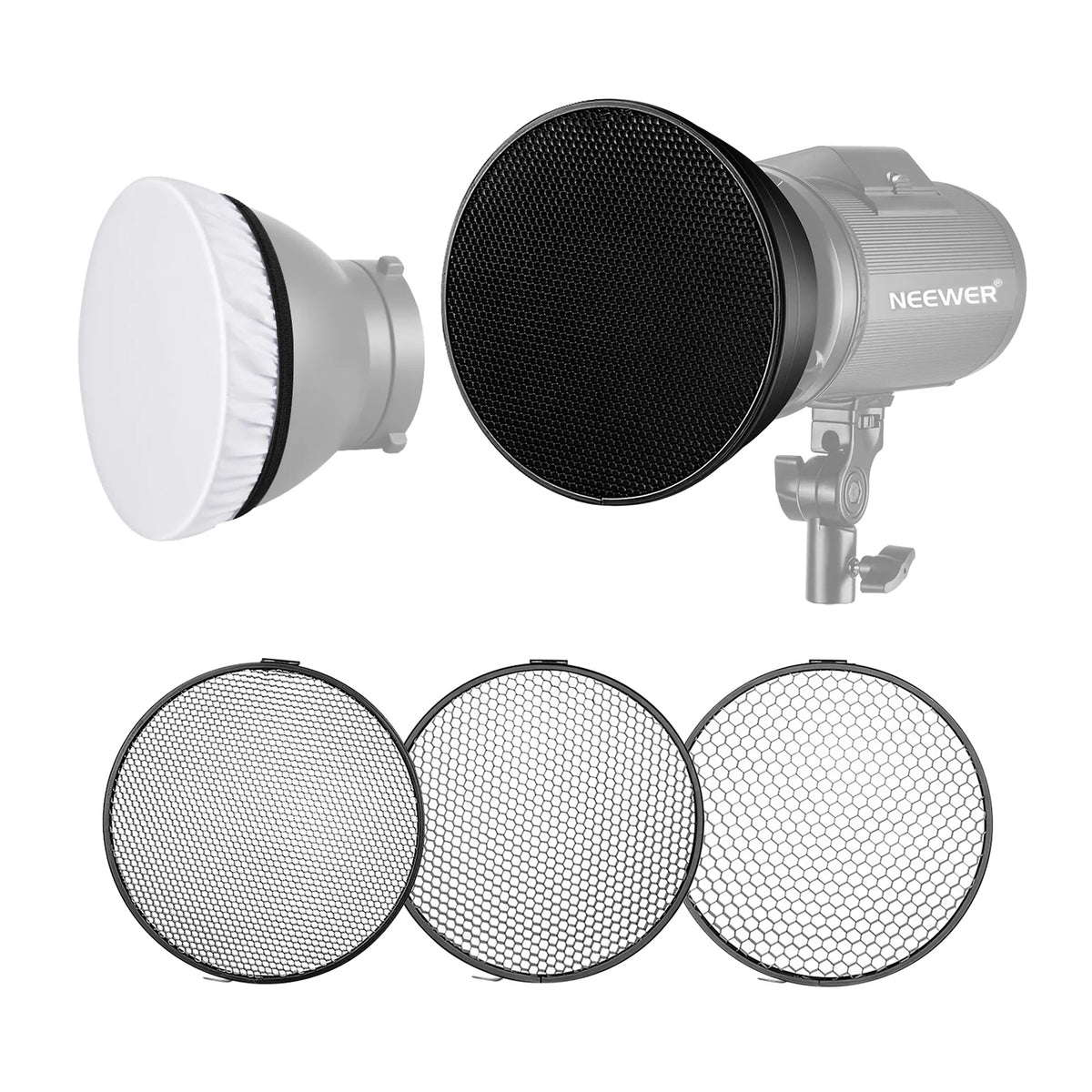 NEEWER 7" Light Reflector with Degree Honeycomb Grid