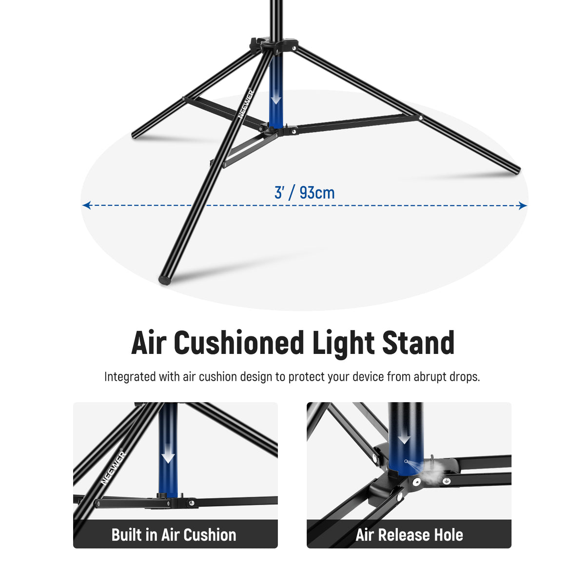 NEEWER 300cm Heavy Duty Light Stand With Sandbag